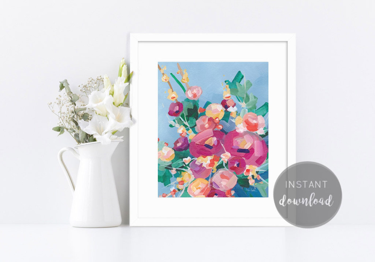 Printable Abstract Flower Print Multicolored Art Colorful - Etsy