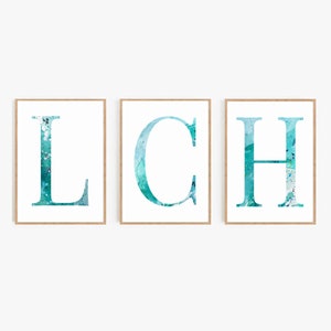 Personalized Letter Wall Art, Set of 3, ABC, Nursery Art, Custom Couple ...