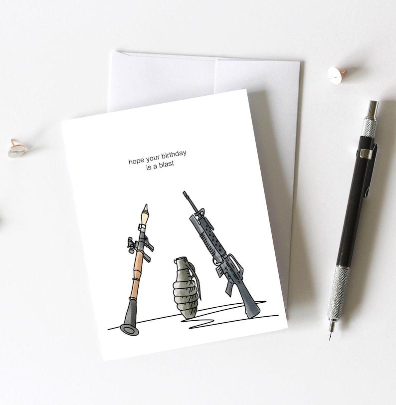 Printable Hope Your Birthday is a Blast Gun Card Funny - Etsy