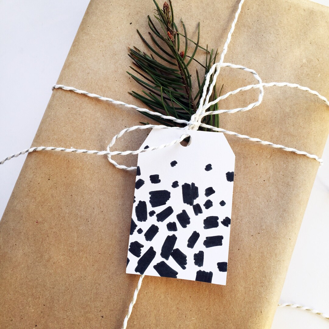 Printable Modern GIFT TAGS, Modern Gift Wrapping, Black and White Gift ...