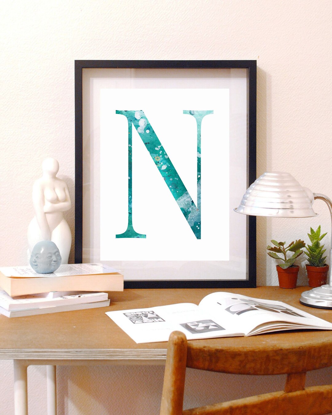 Letter "n" Poster Print, INSTANT ART, Name Initial Art, ABC Prints ...