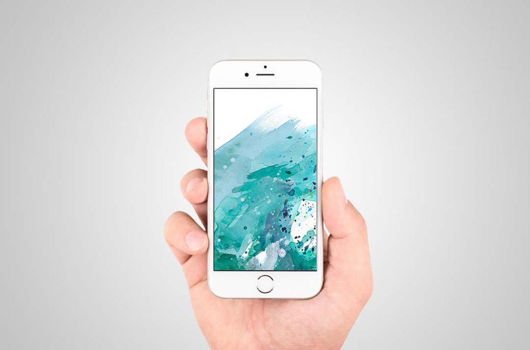 IPhone Lock Screen, INSTANT DOWNLOAD, Teal Abstract Phone Background ...