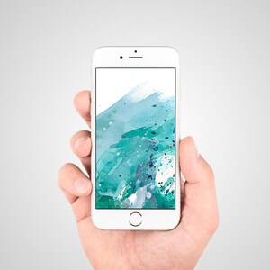 IPhone Lock Screen, INSTANT DOWNLOAD, Teal Abstract Phone Background ...