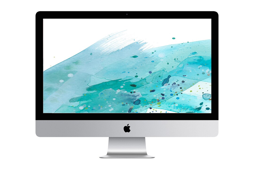 Desktop Wallpaper for Computer, Teal Abstract INSTANT DOWNLOAD ...