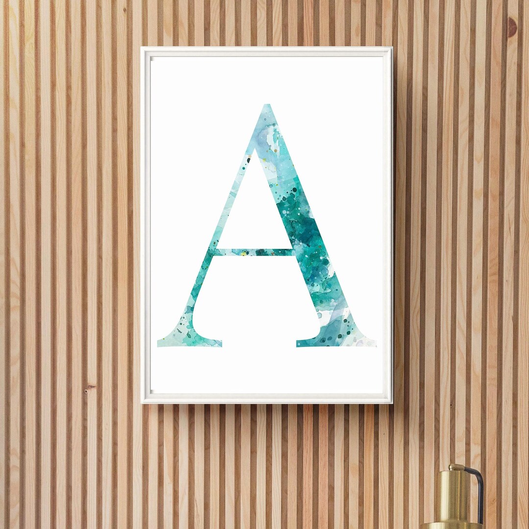 Personalized Initial Wall Art, LETTER A Name Print, Modern Uppercase ...