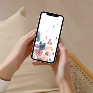 IPhone Lock Screen, INSTANT DOWNLOAD, Watercolor Phone Background ...