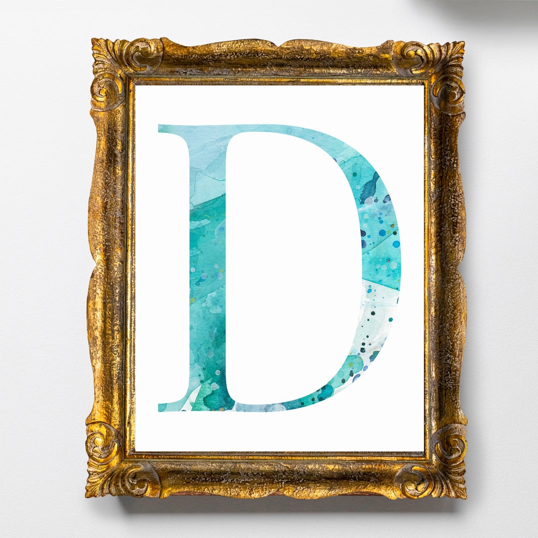 Letter D Poster Print, Modern Initial D, Alphabet Letter, Nursery Print ...