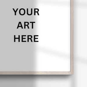 Vertical Wooden Art Frame Mockup, Shadow Overlays, Photoshop Mock Up, Smart Object, Minimalist ...