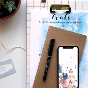 IPhone Lock Screen, INSTANT DOWNLOAD, Watercolor Phone Background ...