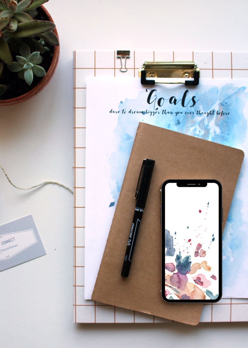 Iphone Lock Screen INSTANT DOWNLOAD Watercolor Phone - Etsy