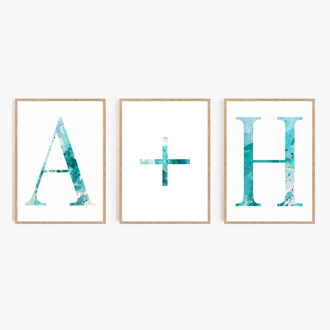 Personalized Letter Wall Art, Set of 3, ABC, Nursery Art, Custom Couple ...