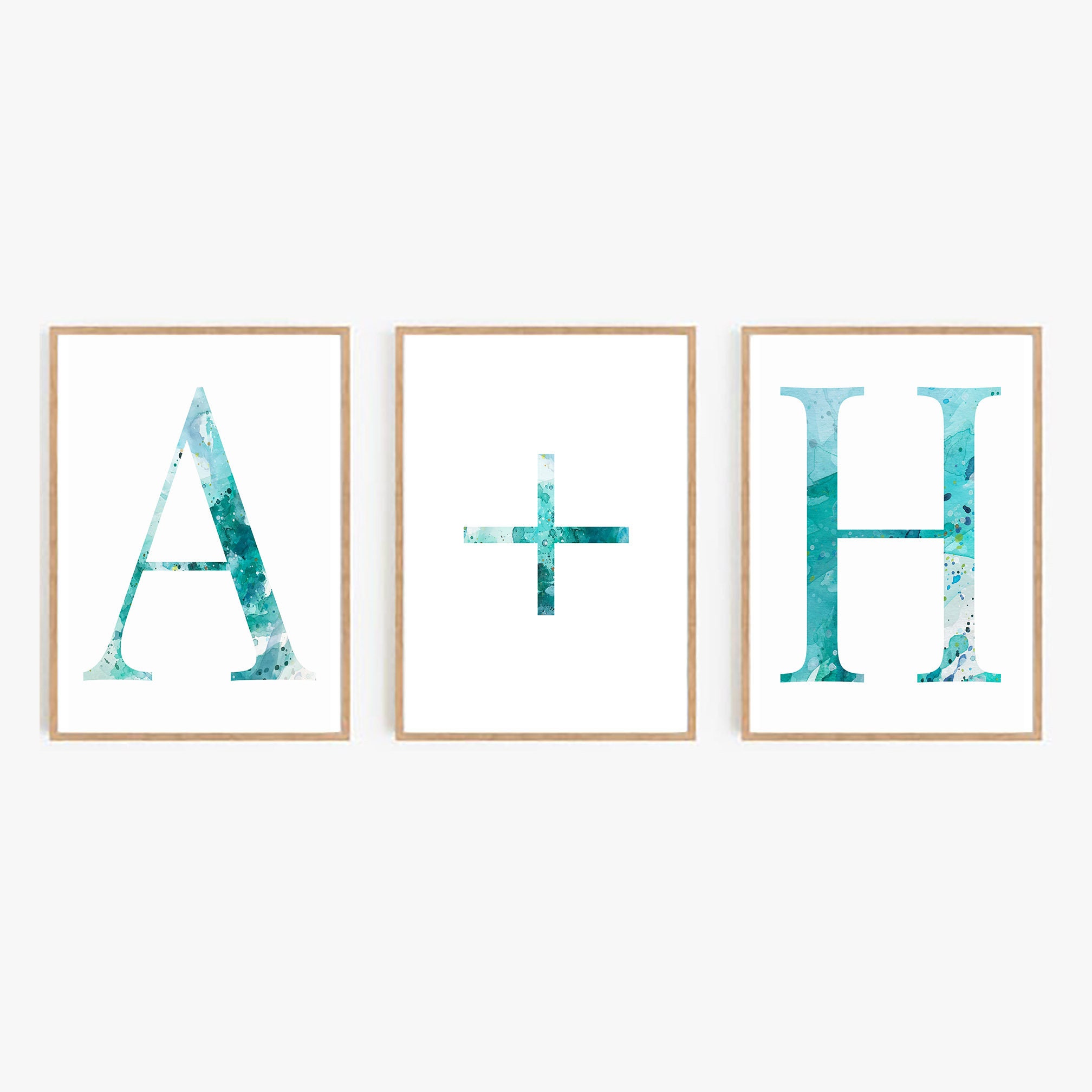 Personalized Letter Wall art Set of 3 ABC Nursery art | Etsy