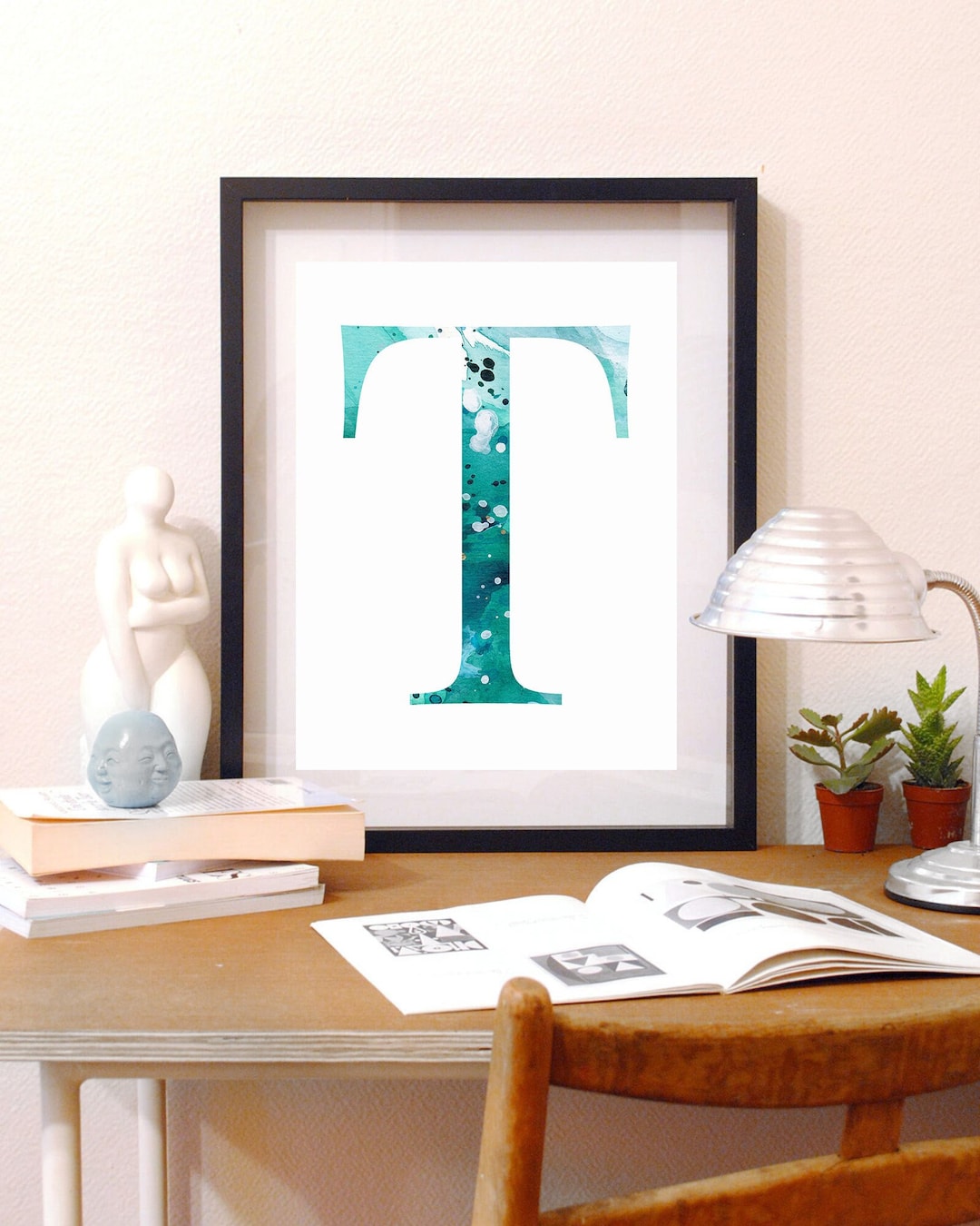 Letter T Art Print, Digital Download, Vertical Print, T Name Room Decor ...