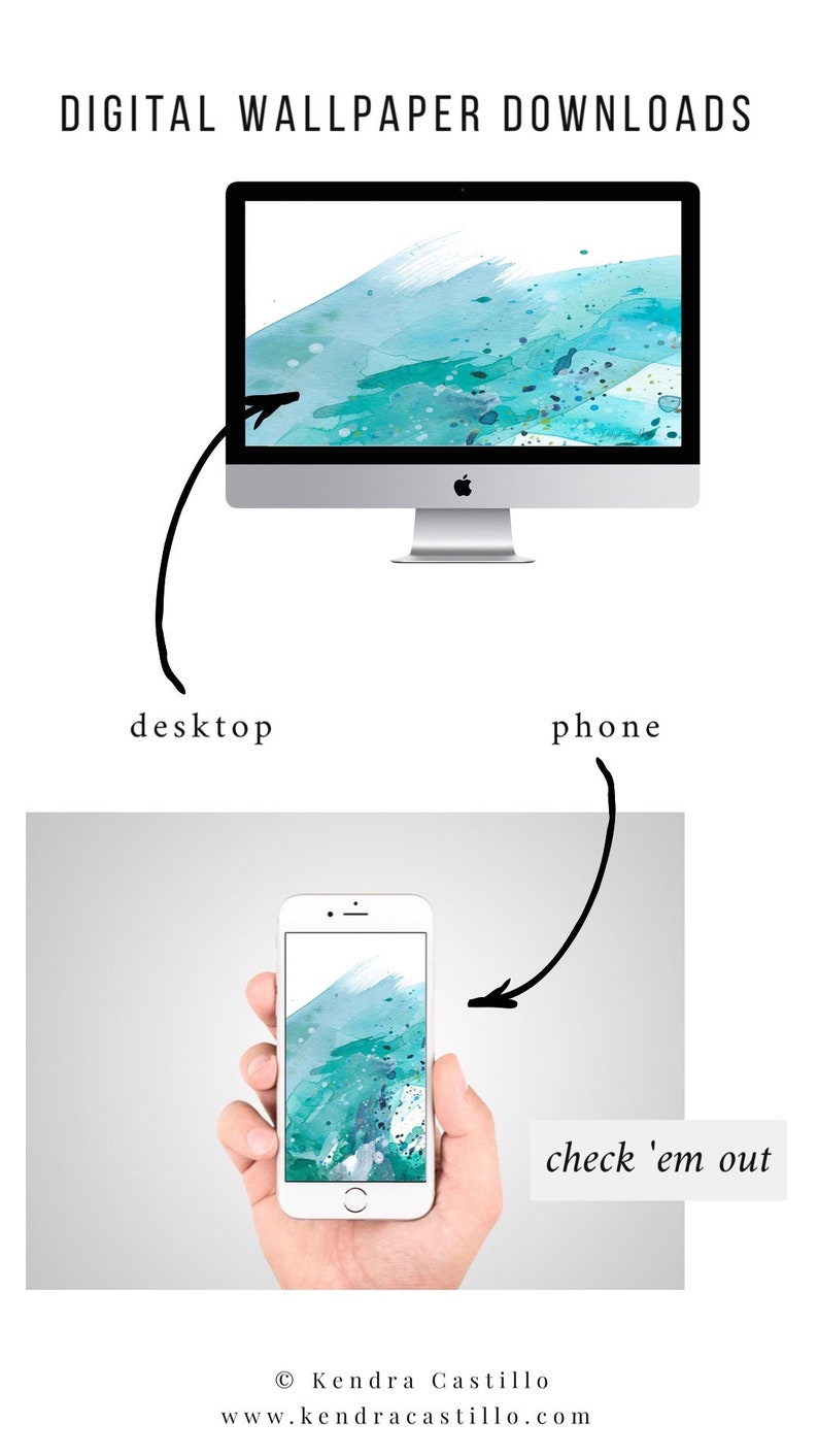 Desktop Wallpaper for Computer Teal Abstract INSTANT - Etsy