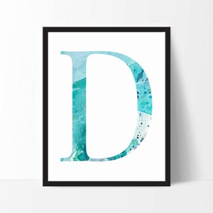 Letter D Poster Print, Modern Initial D, Alphabet Letter, Nursery Print ...