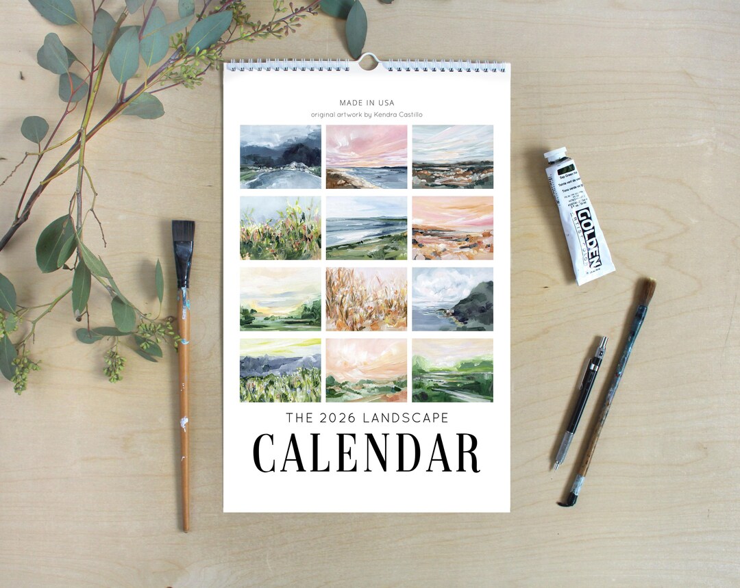 2026 Landscape Calendar Wall Calendar, Monthly Art Calendar, Gift Under ...