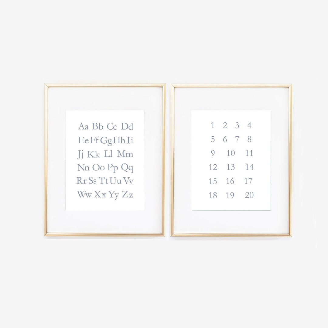 Set of 2, Educational Prints, ABC Poster, Math Poster, Homeschool ...
