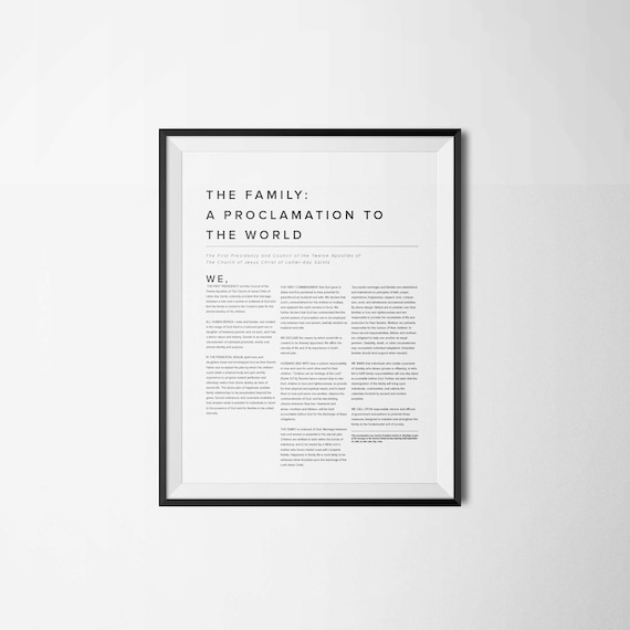 The Family: A Proclamation to the World Printable Download | Etsy