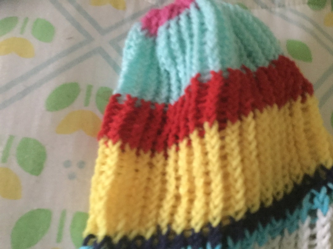 Multi Colored Knit Hat - Etsy