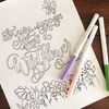 Set of 3 Handlettering Coloring Pages With Flowers, PRINTABLE Adult ...