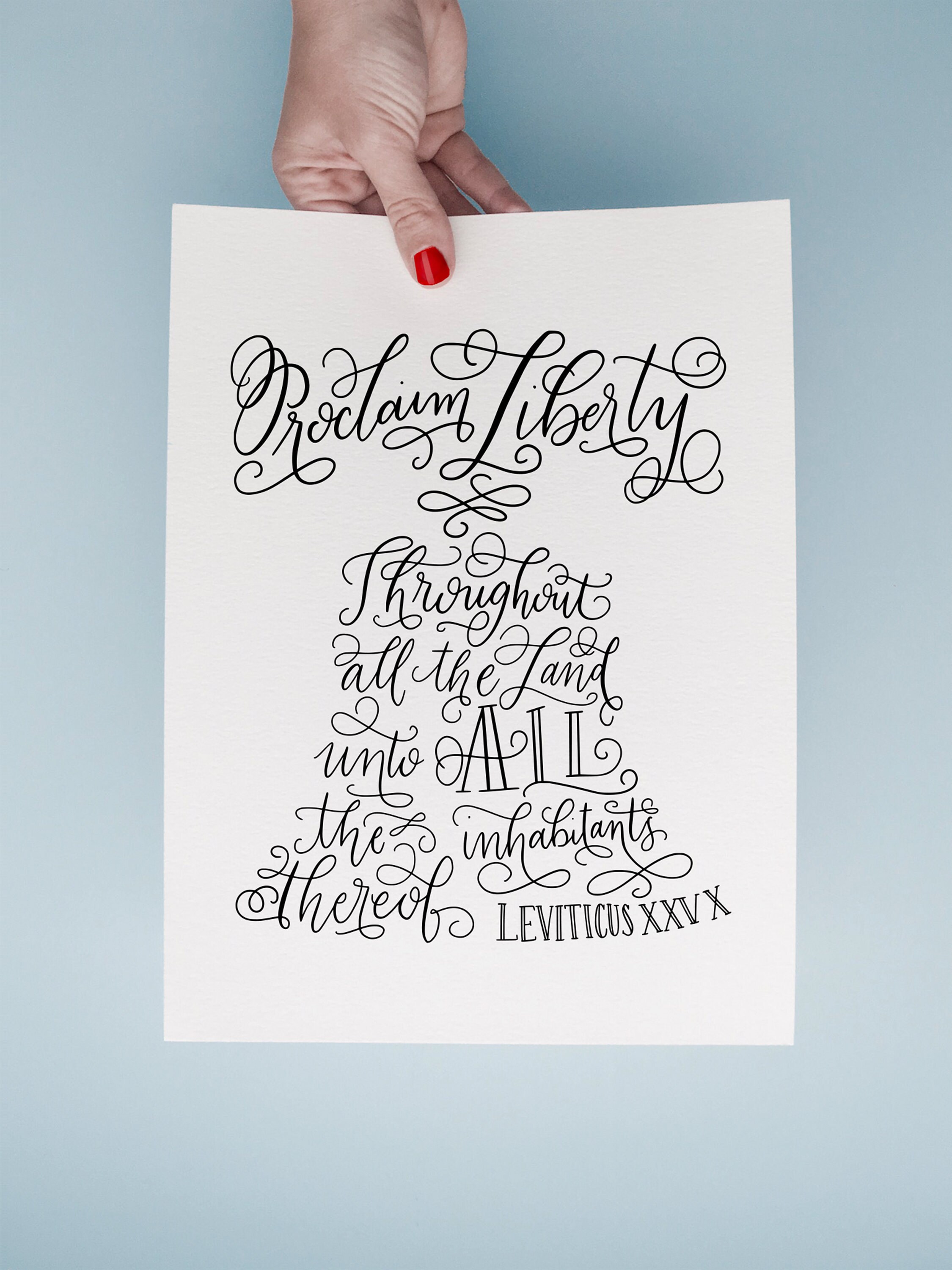 Liberty Bell Handlettered Printable Art - Etsy