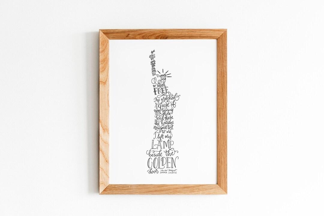 Statue of Liberty Calligraphy Printable "the New Colossus" - Etsy