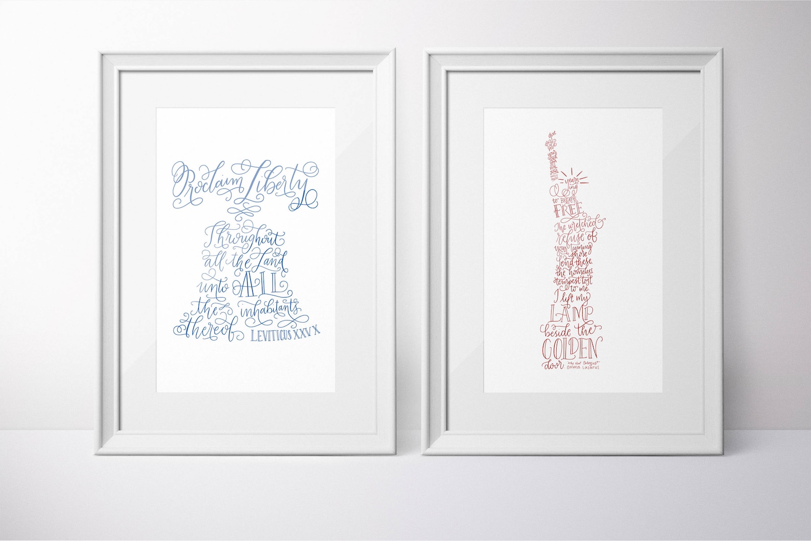 Statue of Liberty and Liberty Bell Printable, Handlettering ...