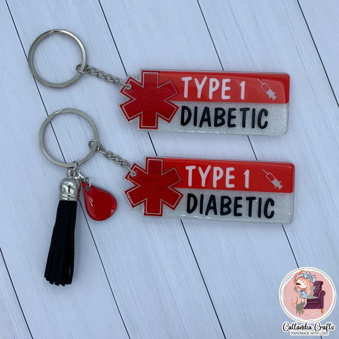 Diabetic T-1D Medical Alert Keychain Type 1 Diabetes - Etsy