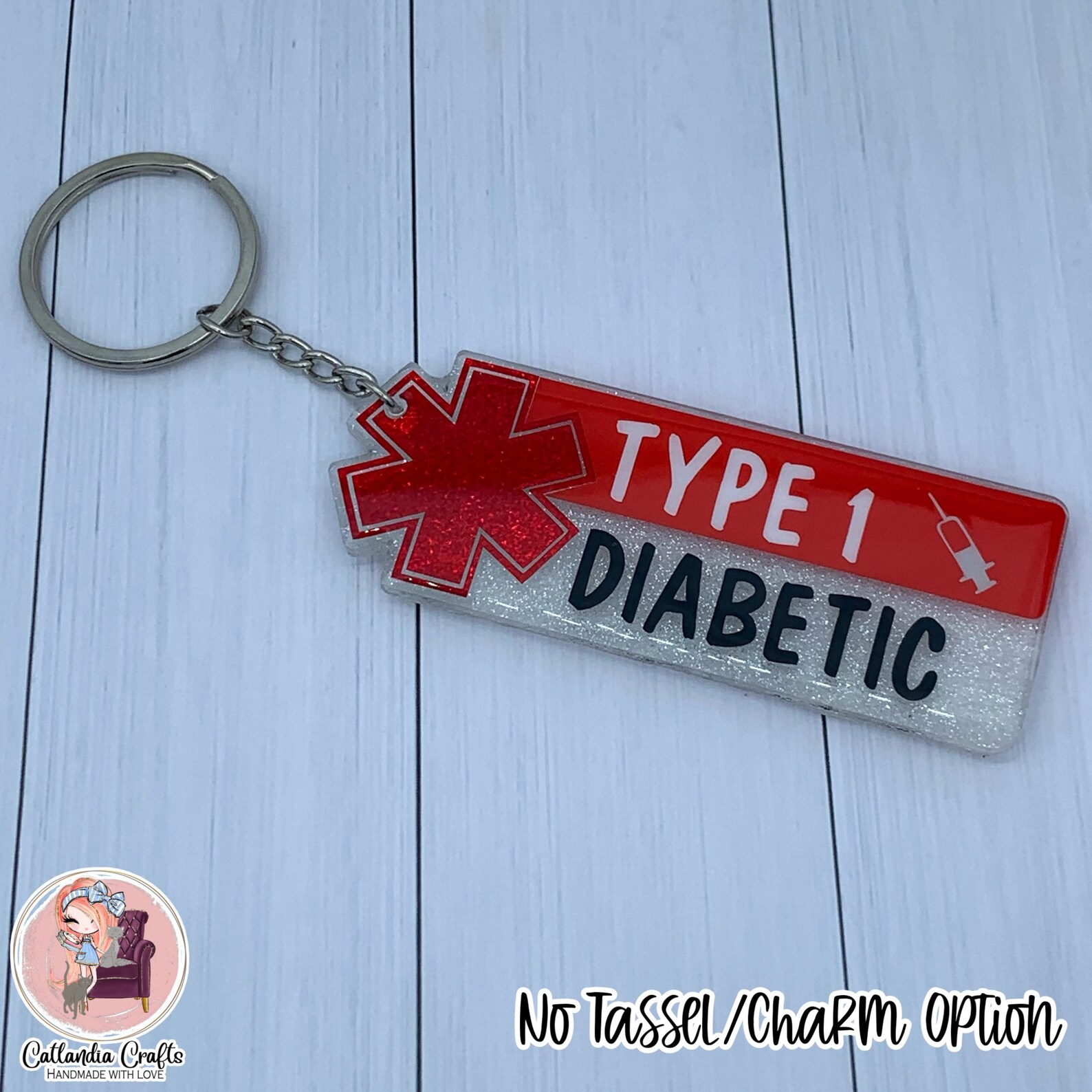 Diabetic T-1D Medical Alert Keychain Type 1 Diabetes - Etsy