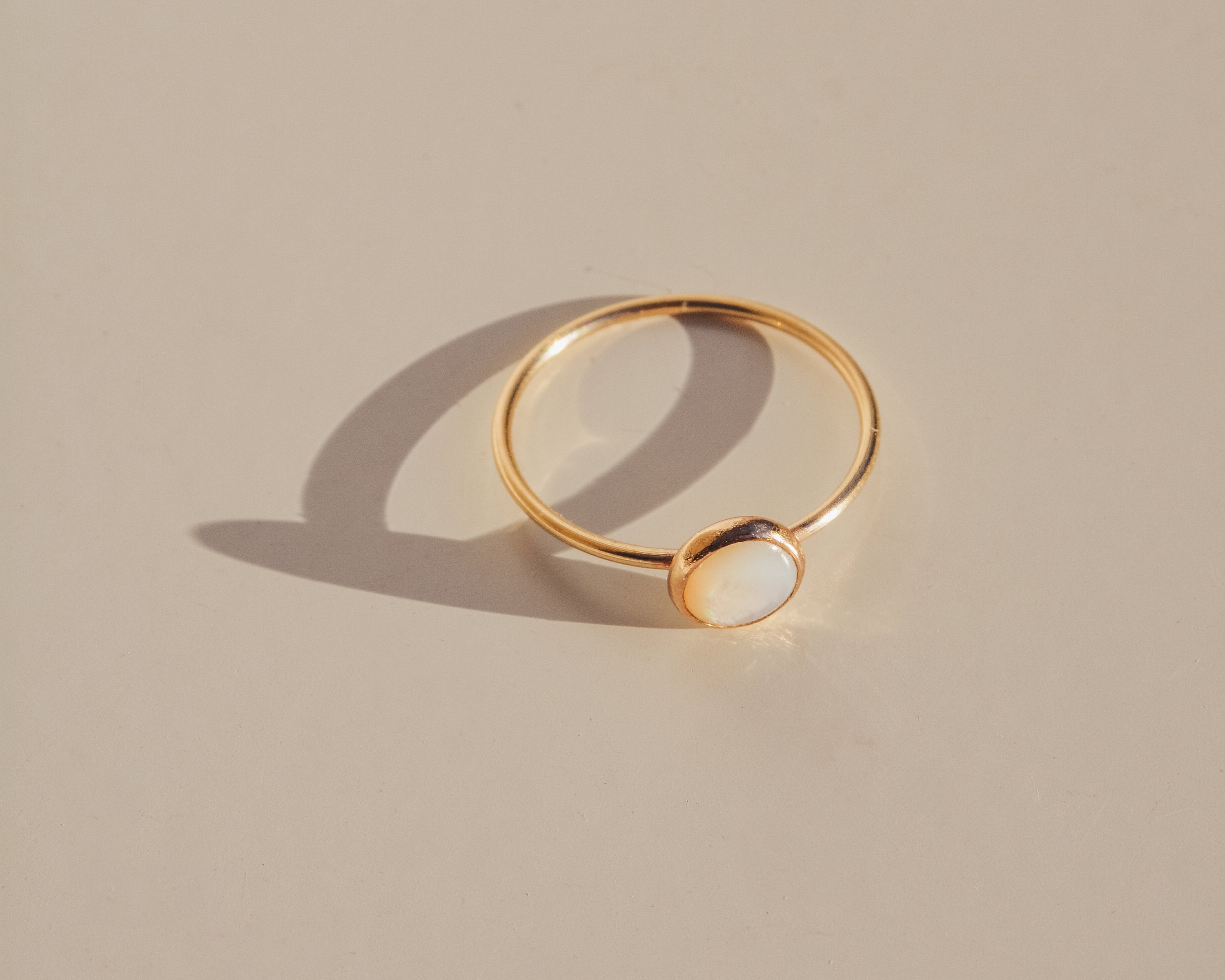 Mother of Pearl Stacking Ring - Etsy