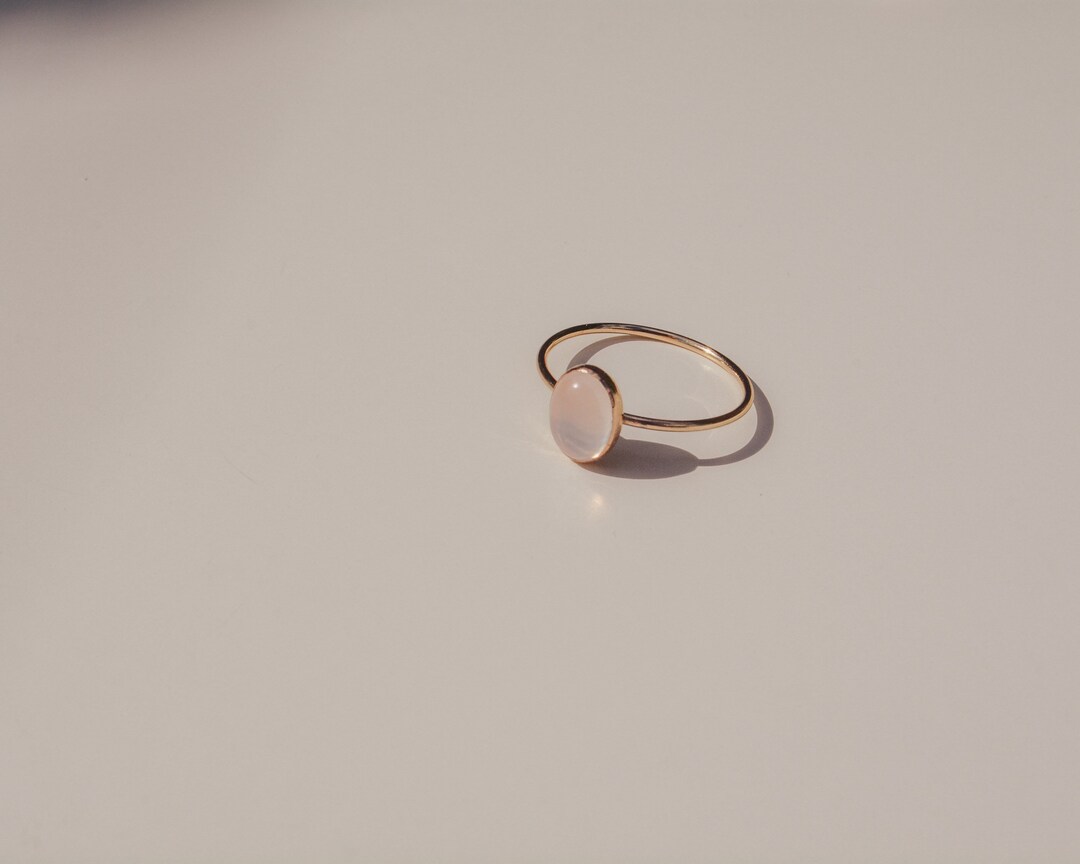 Lavender Moon Quartz Oval Stacking Ring - Etsy