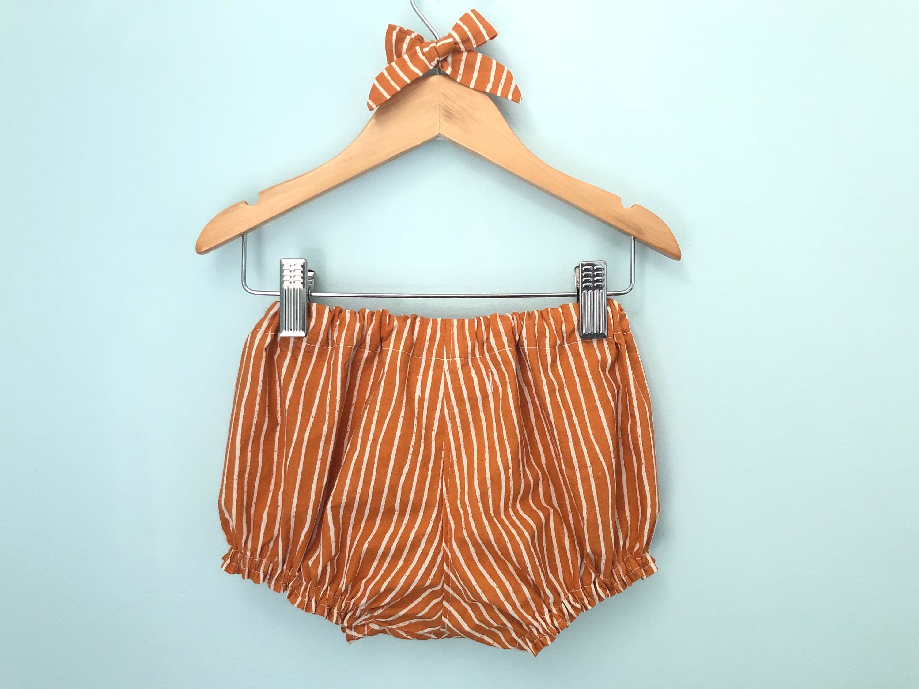 Organic Orange Stripe Bloomers // Organic Handmade Baby - Etsy