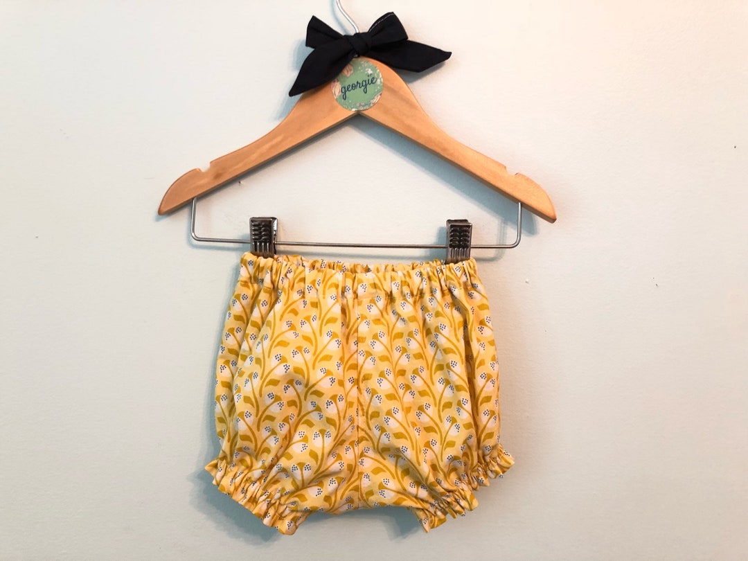 Organic Floral Bloomers // Handmade Baby Bloomer // Yellow - Etsy
