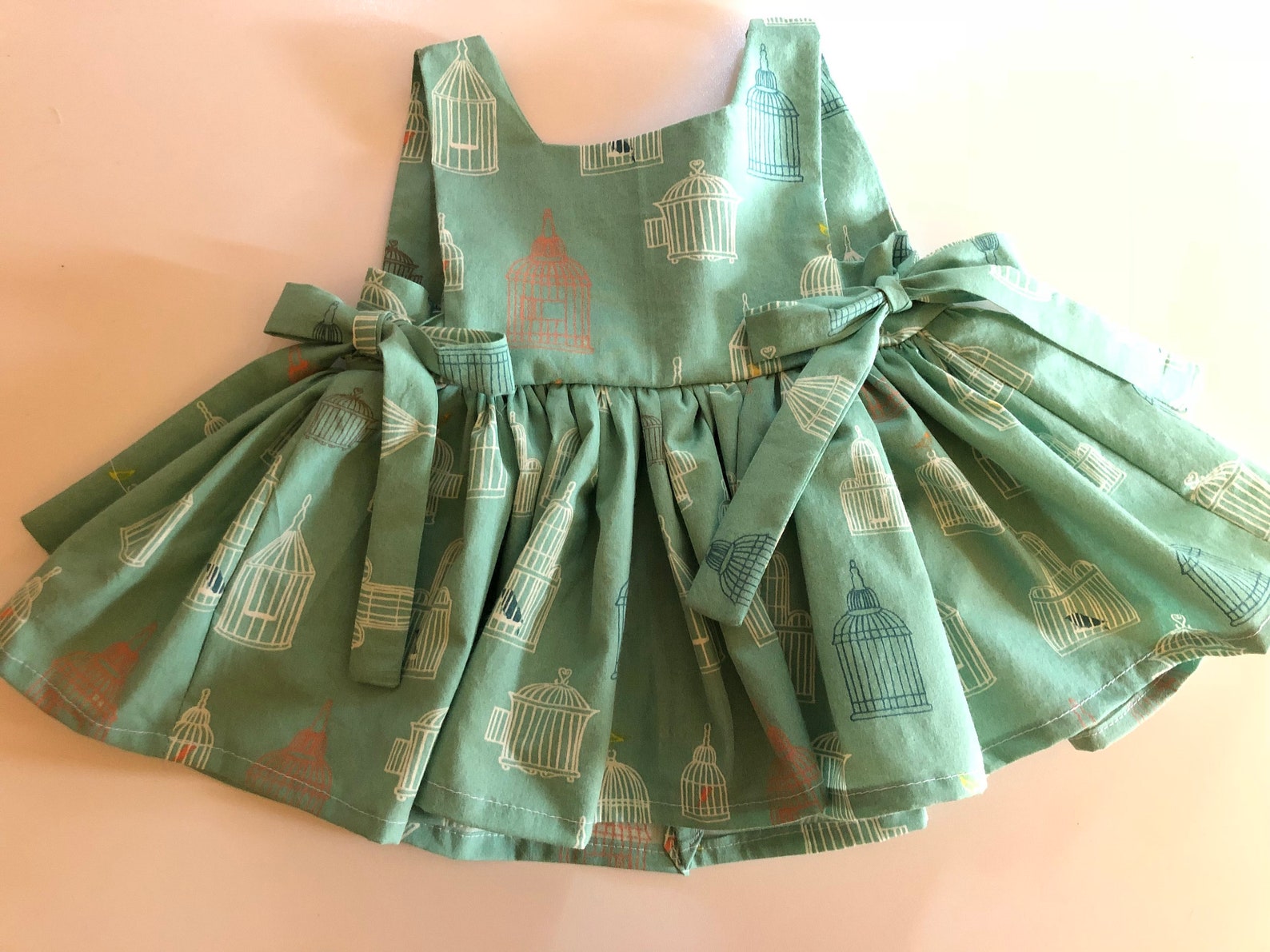 Blue Bird Pinafore // Baby Girl Pinafore // Organic Cotton | Etsy