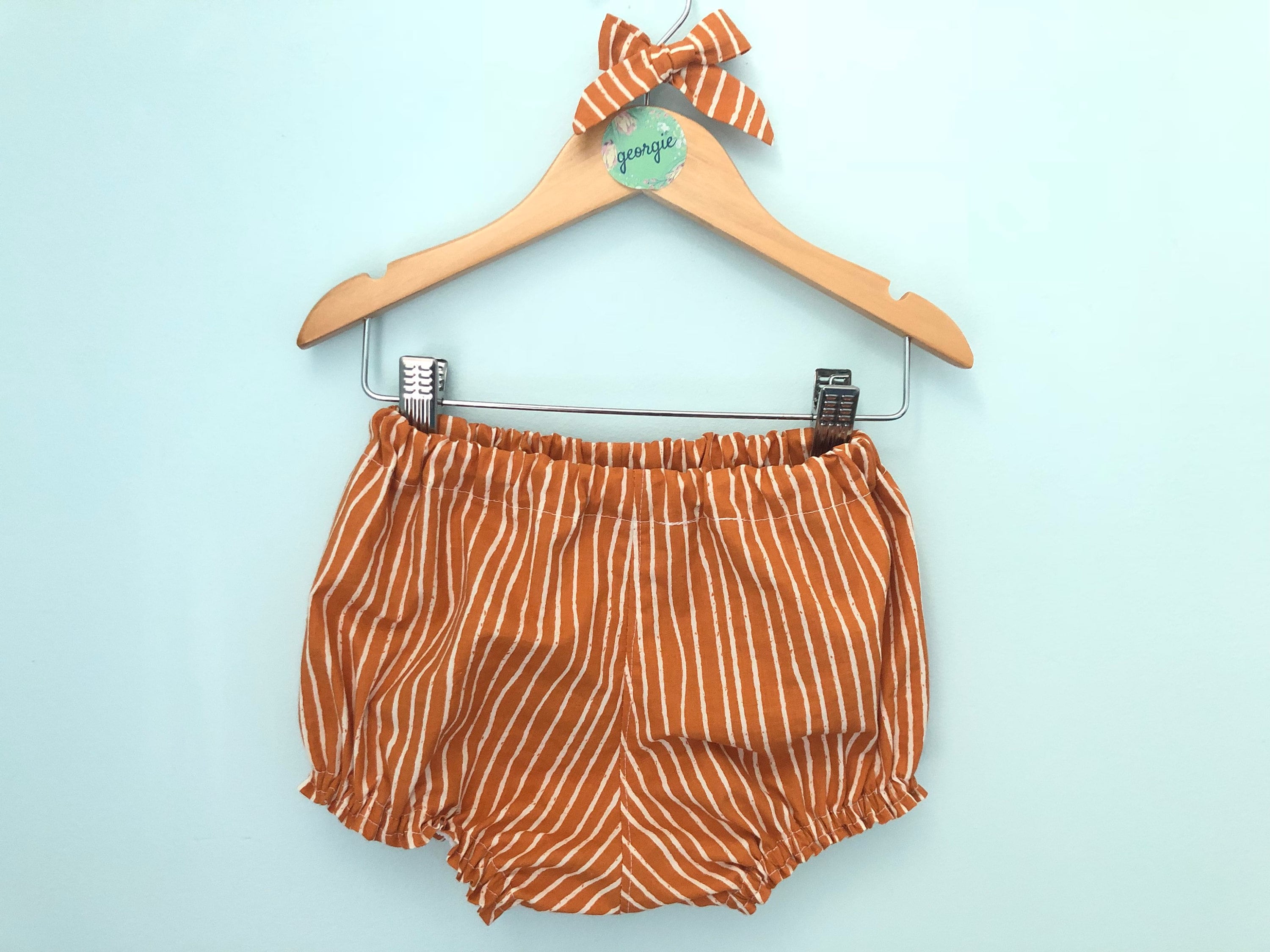Organic Orange Stripe Bloomers // Organic Handmade Baby - Etsy