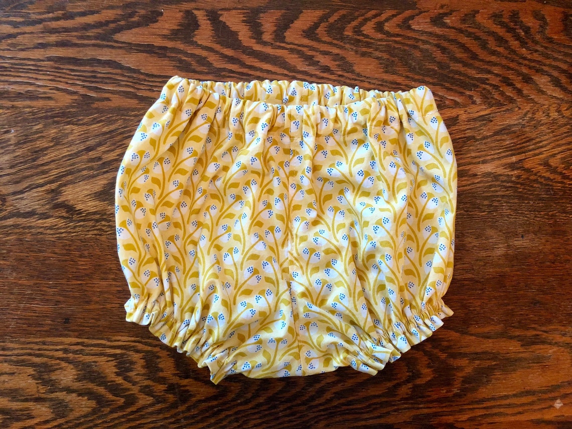 Organic Floral Bloomers // Handmade Baby Bloomer // Yellow | Etsy