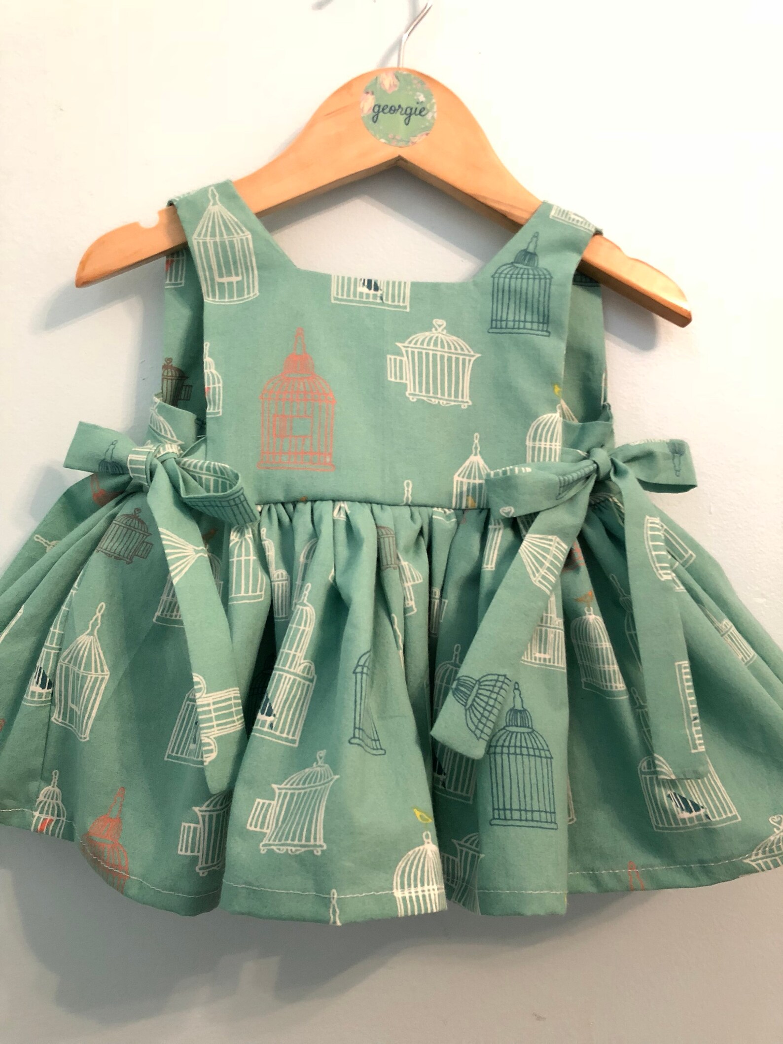 Blue Bird Pinafore // Baby Girl Pinafore // Organic Cotton - Etsy