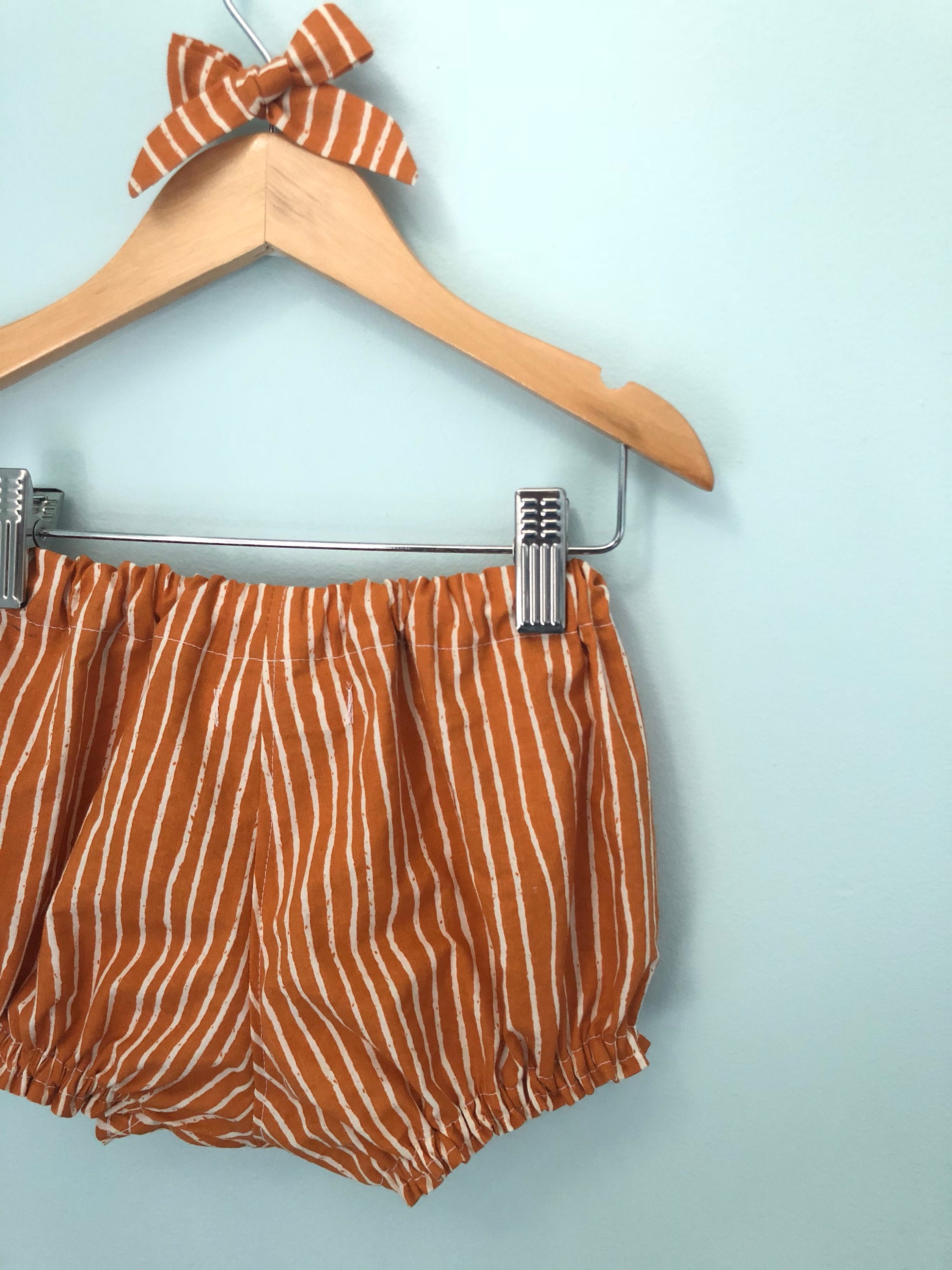 Organic Orange Stripe Bloomers // Organic Handmade Baby - Etsy