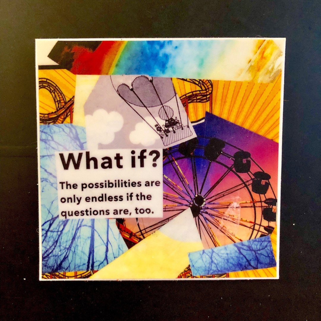 What If? - Vinyl Sticker Collage Art - Etsy