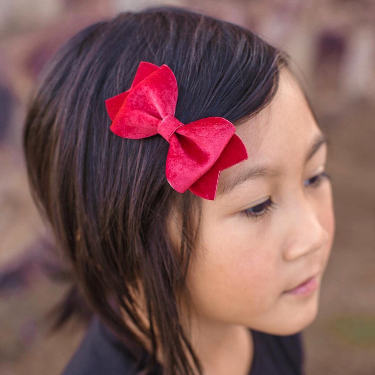 True Red Velvet Hair Bow // Valentines Day Holiday Hair Bow // | Etsy