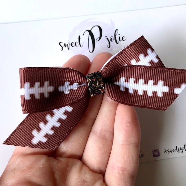 Football Hair Bow - Etsy