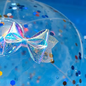 Summer Mermaid Sparkle Holographic Transparent Pool Bow // Jelly Water ...