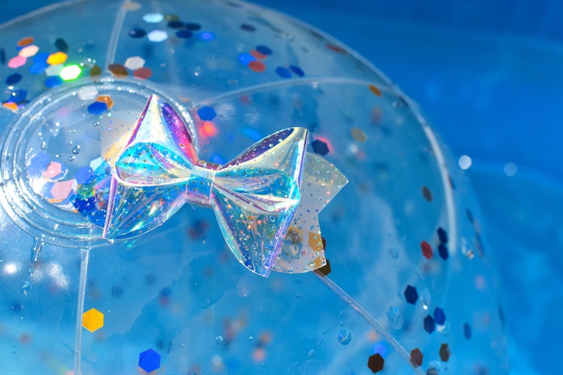 Summer Mermaid Sparkle Holographic Transparent Pool Bow // Jelly Water ...