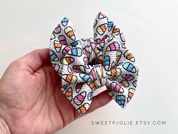 Colorful Candy Corn Print Bullet Fabric Hand Tied Knotted - Etsy