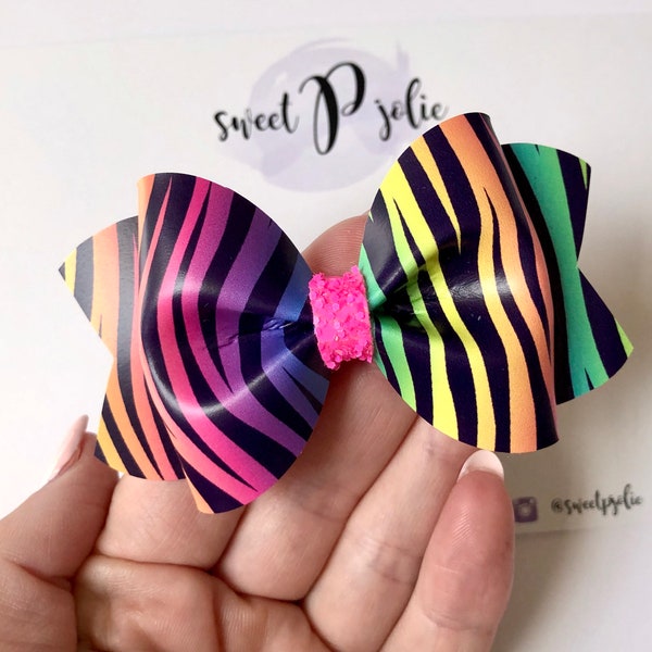 Zebra Hair Bow - Etsy