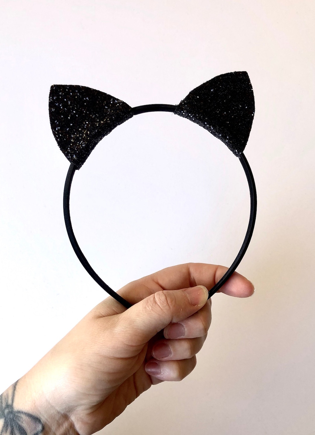 Black Glitter Cat Ears Halloween Headband // Kitty Ears Cat Ears ...