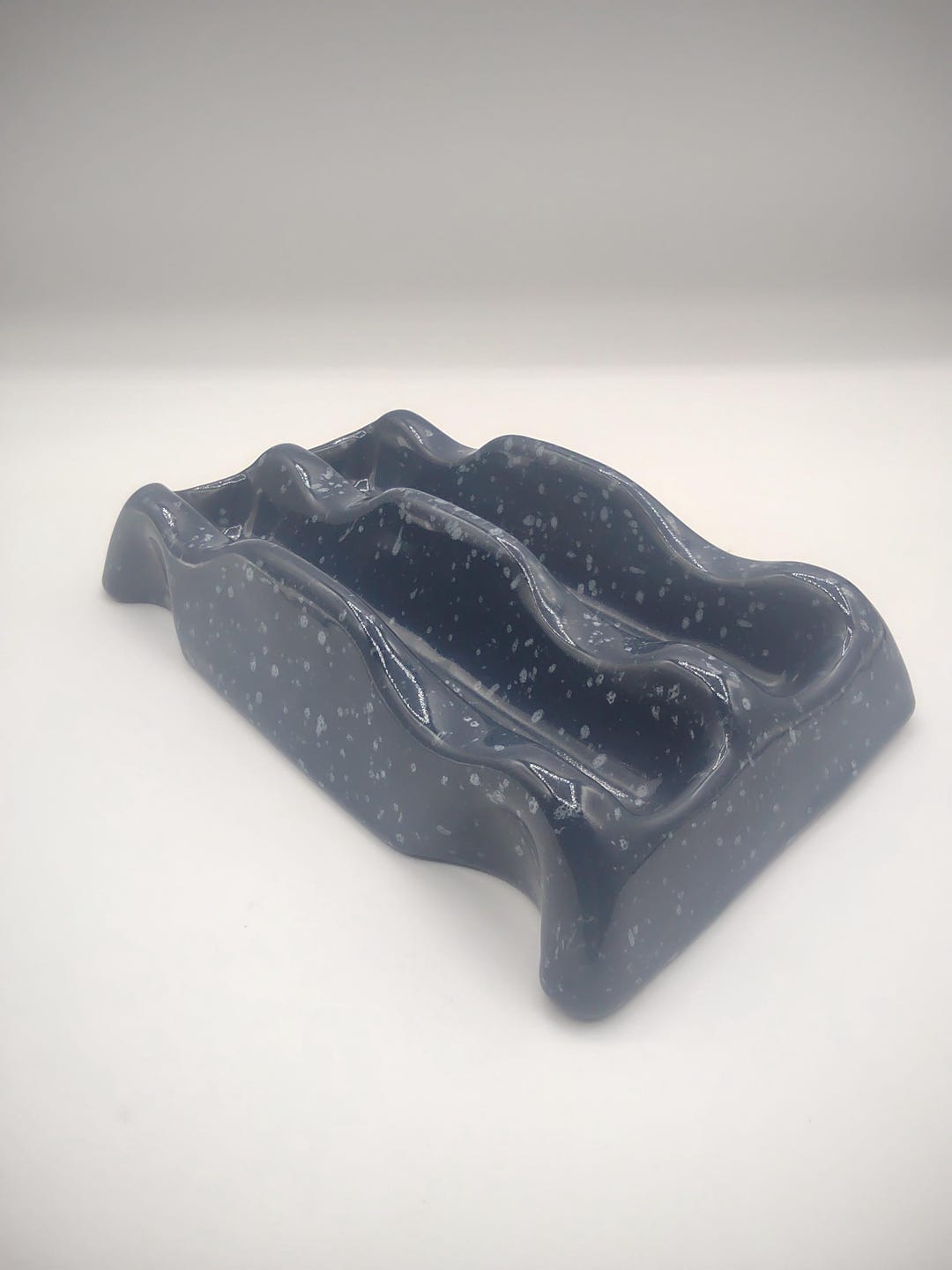 Vintage Frankoma Pottery 249 Taco Stand Holder Country Blue Speckled - Etsy