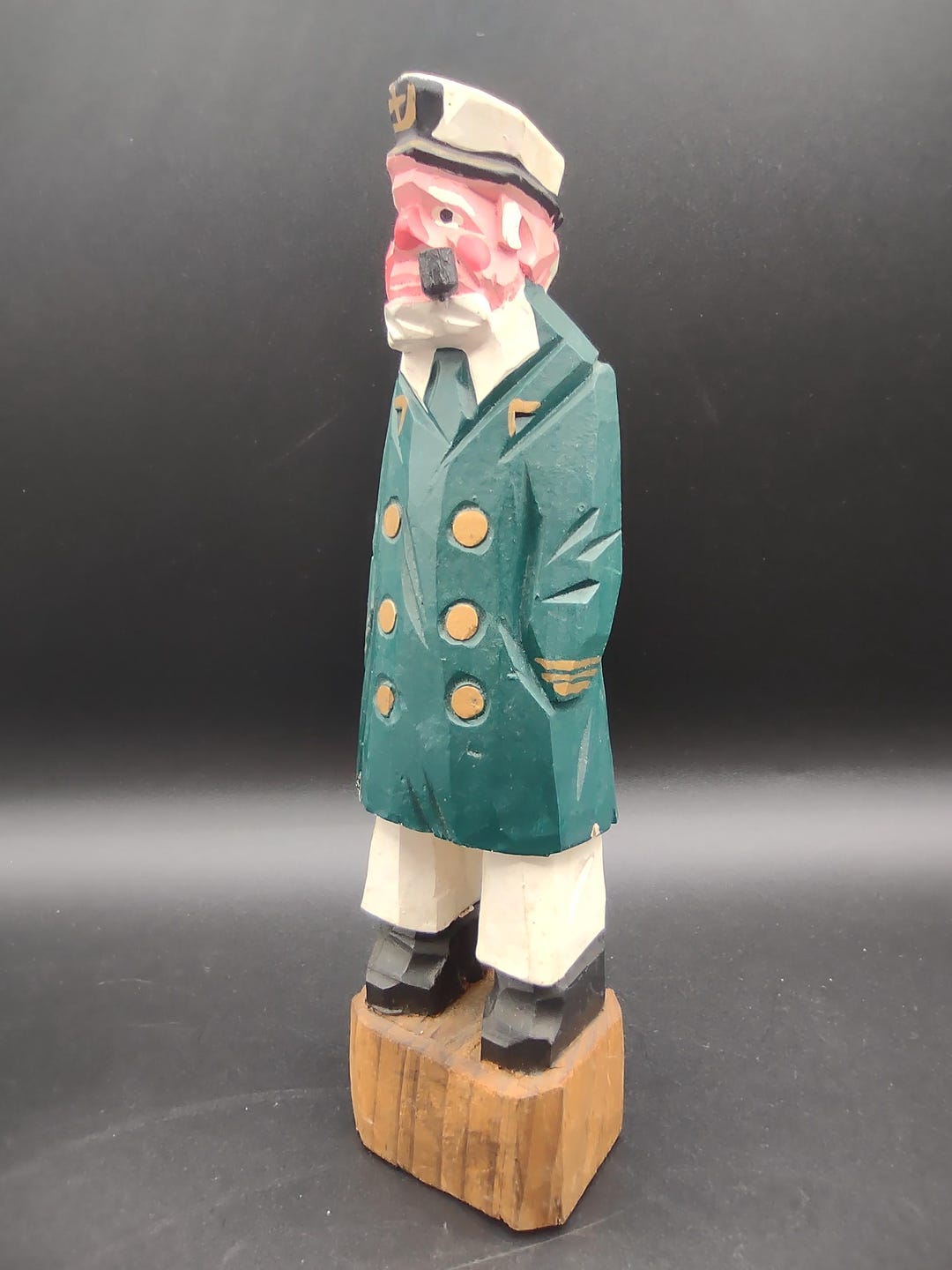 Sea Captain With Pipe Wood Carved Figure Nautical Decor - Etsy