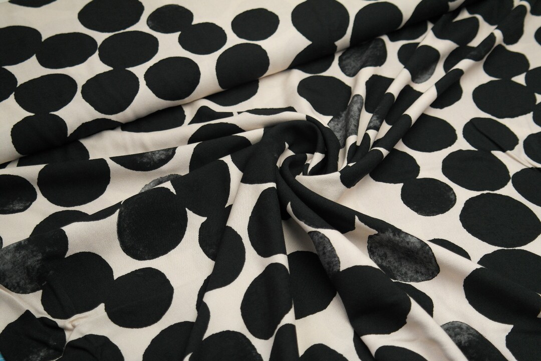 Viscose Woven Fabric Hilco Flavia Dots on Cream White - Etsy