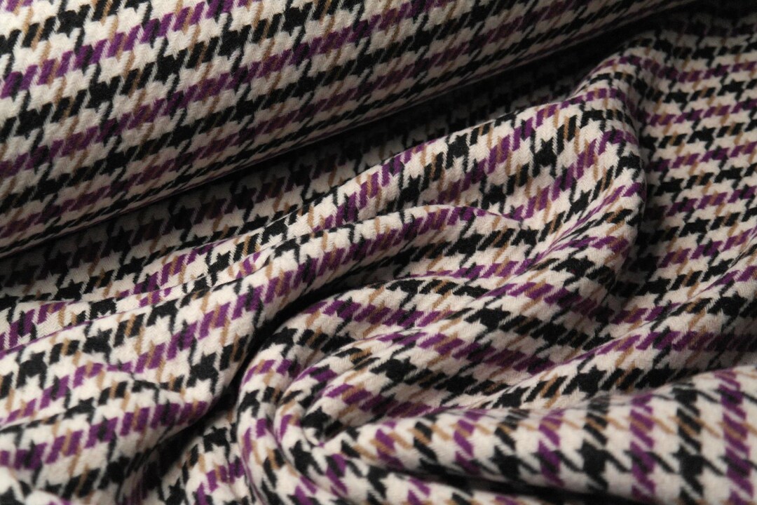 Coat Fabric Tweed Houndstooth Purple - Etsy